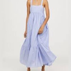 H&M | Dresses | Hm Blue And Pink Pleated Tiered Sundress | Poshmark